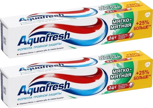 Зубная паста Aquafresh мягко-мятная / Аквафреш формула тройной защиты ...