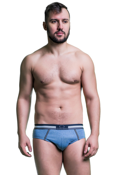 Трусы Мужской Cascatto слипы Хлопок светло-синий, размер 52, 54 Средняя Китай Повседневный ...