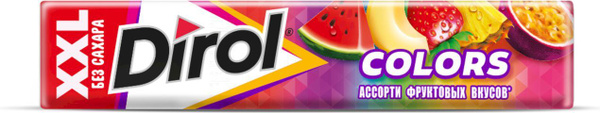 Dirol Colors XXL ассорти фруктовых вкусов жевательная резинка без ...
