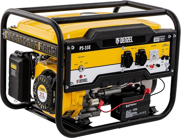 Бензиновый генератор DENZEL PS-33E c электрозапуском (3.3 кВт) - купить ...