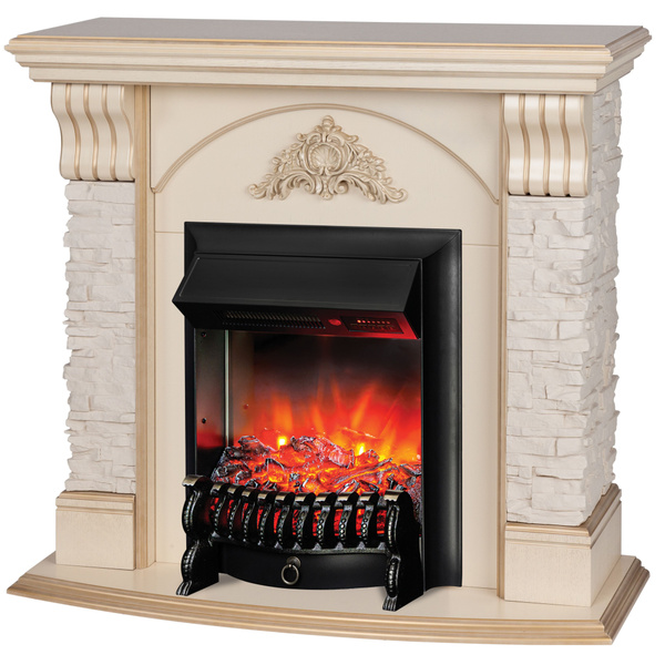 Электрокамин RealFlame Athena WT с Fobos s Lux BL, звук потрескивания дров, пульт ДУ купить на ...
