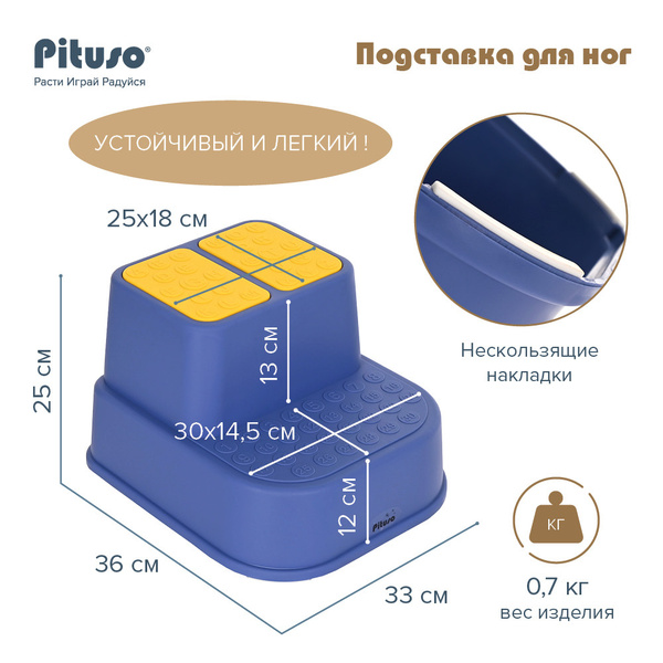 Подставка для ног Pituso 2-ступенчатая антискользящая Blue/Синяя - купить с доставкой по ...