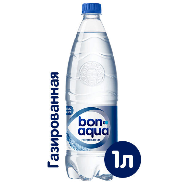 Вода питьевая Bon Aqua / Бонаква газированная ПЭТ 1 л (12 штук ...