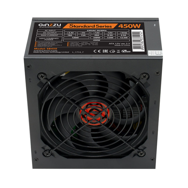 Блок питания 450Вт ATX Ginzzu SB450, 120 мм - купить с доставкой по ...