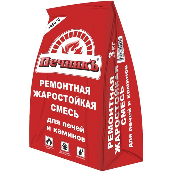 Ремонтная жаростойкая смесь для печей и каминов "Печникъ" 3,0 кг ...