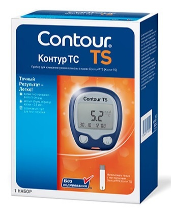 Глюкометр КОНТУР ТС "Contour TS", в комплекте: прибор, ланцеты 5 шт ...