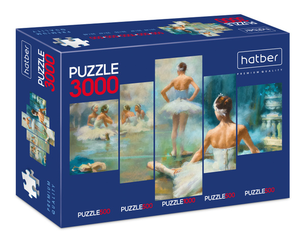 Характеристики Пазлы Hatber Premium 500+500+1000+500+500 элементов "5 картинок в 1 коробке"-На ...