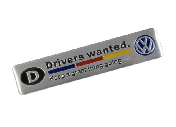 Шильдик надпись Volkswagen Drivers wanted, Keep a great going размеры ...