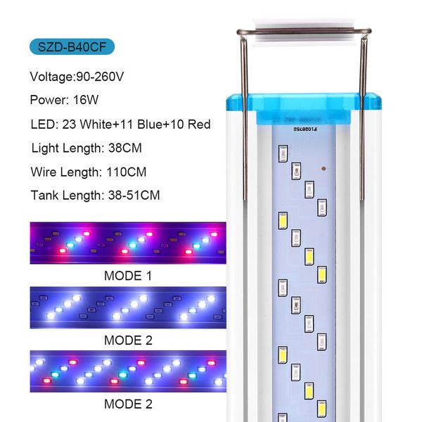 Светильник для аквариума светодиодный LED RGB трехцветный. Регулируемая ...