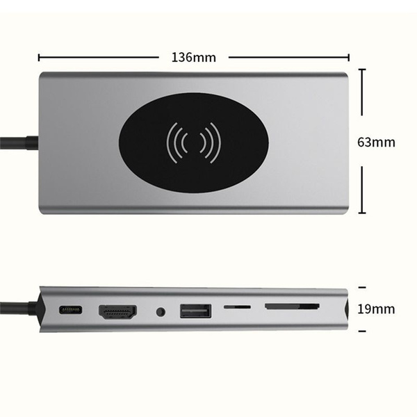 Док-станция 15 в 1 с USB-концентратором типа C для совместимой зарядки ...