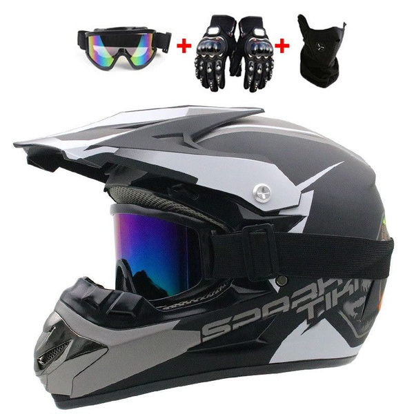 Мотошлем Off-Road Helmets - Full Helmets-3bqwa черный, серебристый ...