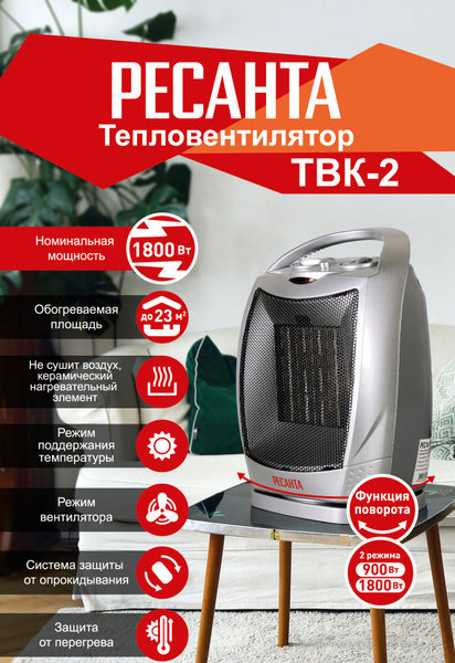 Тепловентилятор ТВК-2 Ресанта - купить с доставкой по выгодным ценам в ...