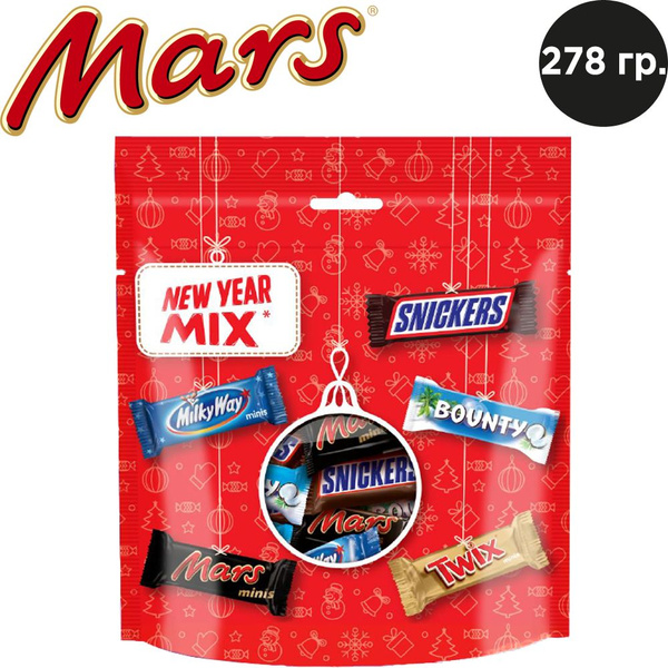 Mars / Марс Mix Minis Bag, Подарочный набор шоколадных батончиков и ...