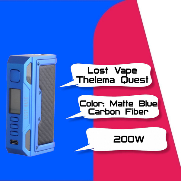 Бокс мод Lost Vape Thelema Quest 200W Box Mod, Matte Blue Carbon Fiber ...