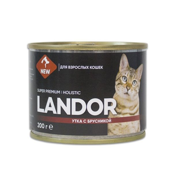 Влажный корм Landor полнорационный консервированный для взрослых кошек ...
