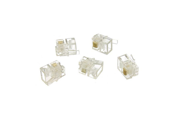 Телефонный разъем RJ11 для провода 6P4C (упаковка 5 шт) - купить с ...