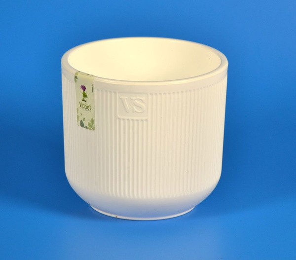 Кашпо VipSet 1.9л, d 14.5см, h13см белый с дренажной системой - купить ...