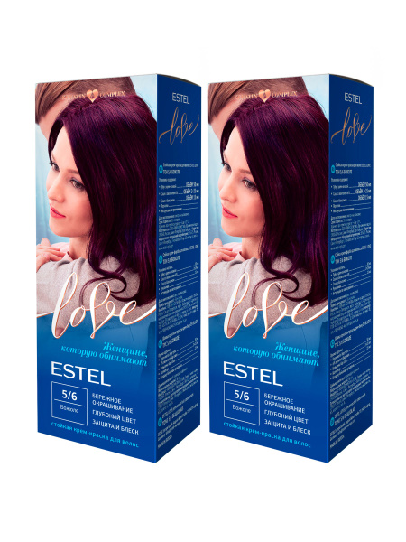 Estel Стойкая крем-краска LOVE, тон 5/6 Божоле (набор, 2шт.) - купить с доставкой по выгодным ...