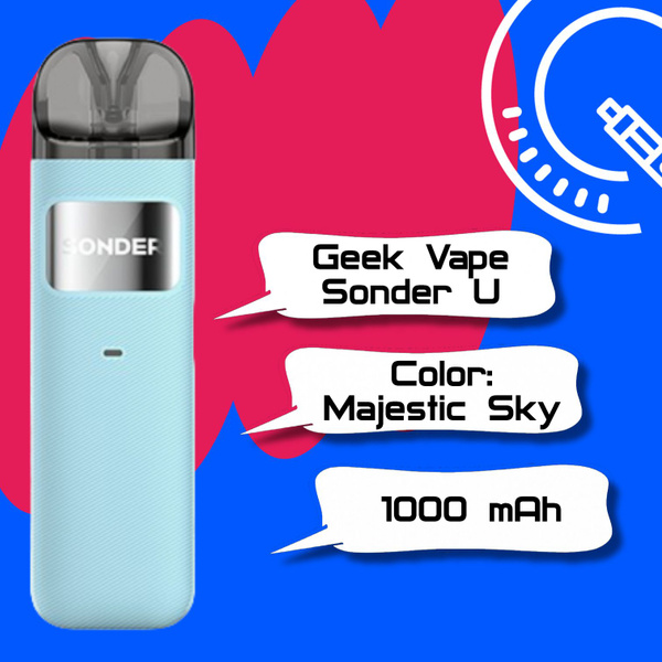 Набор Geek Vape Sonder U Pod Kit, 1000 мАч, 20 Вт, Majestic Sky, 1 шт ...