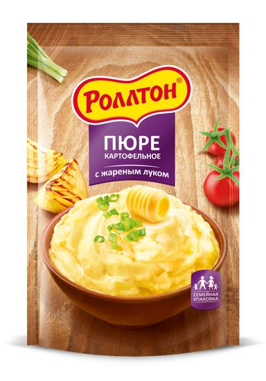 Роллтон Пюре картофельное сухое С ЖАРЕНЫМ ЛУКОМ, дой-пак 240гр.*8шт ...