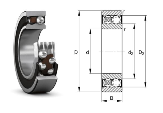 Подшипник универсальный SKF 2308 E-2RS1TN9 - купить по выгодной цене в ...