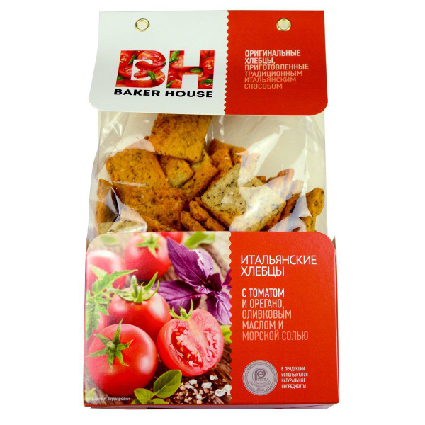 Хлебцы Итальянские BAKER HOUSE с томатом, орегано, оливковым маслом и ...