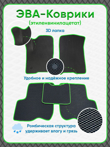 Коврики в салон автомобиля Kovrulkin Hyundai Getz(3D), цвет черный ...