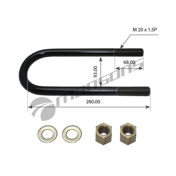 Стремянка M20*1.5*92.5*260 с гайками Renault Prenium II/Kerax DXi ...