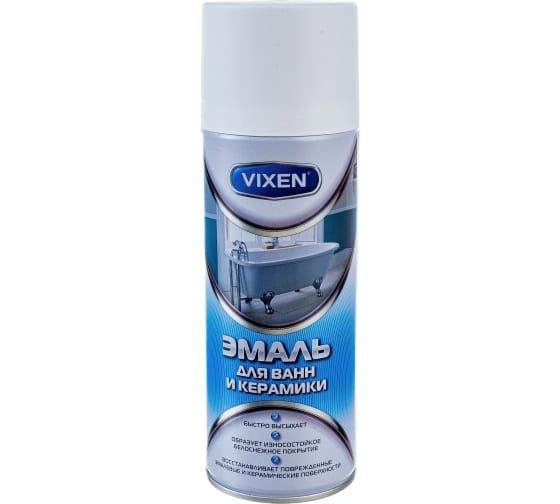 Эмаль Vixen для ванн и керамики белая 520 мл, Акриловая, Глянцевое ...