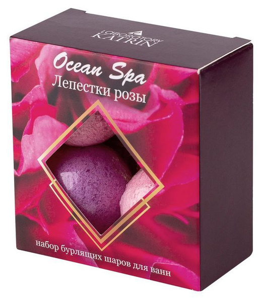 Laboratory KATRIN Набор бурлящих шаров для ванн Ocean Spa, Лепестки розы, 40 гр, 4 шт - купить с ...