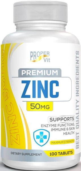 Отдельные минералы Proper Vit Premium Zinc 50 mg (100 капсул) - купить ...