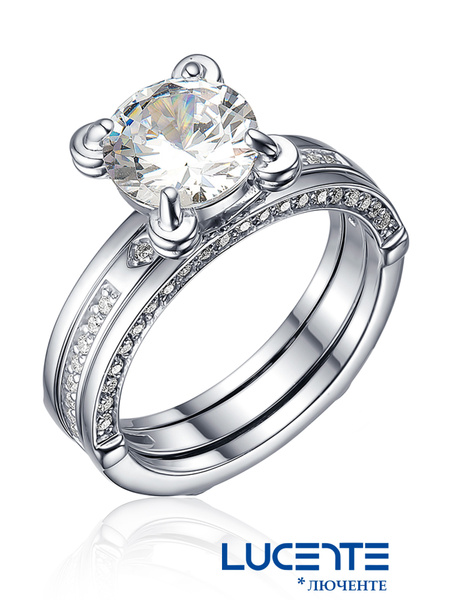 Lucente Кольцо Серебро родированное 925 пробы - купить с доставкой по выгодным ценам в интернет ...