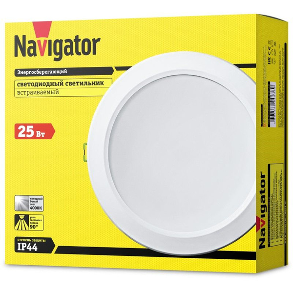 Светильник Navigator 94 838 NDL-P1-25W-840-WH-LED(аналог Downlight КЛЛ ...