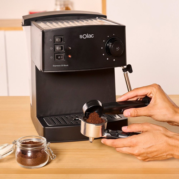 Автоматическая кофемашина Solac Espresso 20 Bar, черный матовый, черный ...