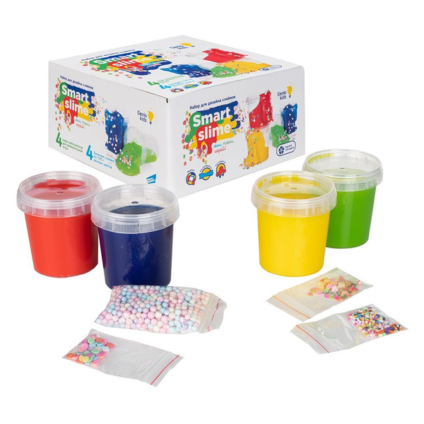 Игрушка МЯЛКА-ЖМЯЛКА SMART SLIME ФРУКТОВАЯ 4 баночки по 130 г - купить ...
