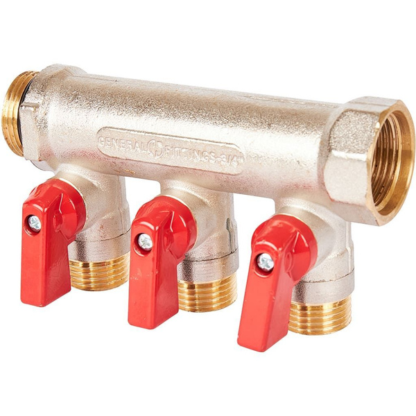 Коллектор для водоснабжения с шаровыми кранами STOUT SMB 6210 341203 3/ ...