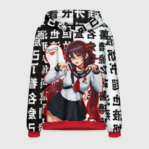 Худи Мужской Vsemayki Капюшон разноцветный Без застежки Полиэстер, размер 64, 66 прямой Длинный ...