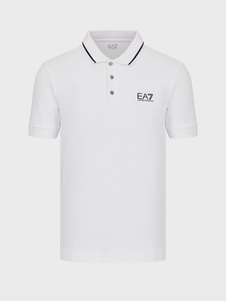 Поло EA7, размер 48, 50, цвет белый, 97% хлопок, 3% эластан - купить по выгодной цене в интернет ...