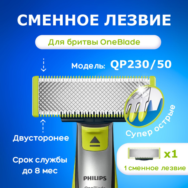 Сменные лезвия для OneBlade QP230/50 и One Blade Pro, Насадки для ...