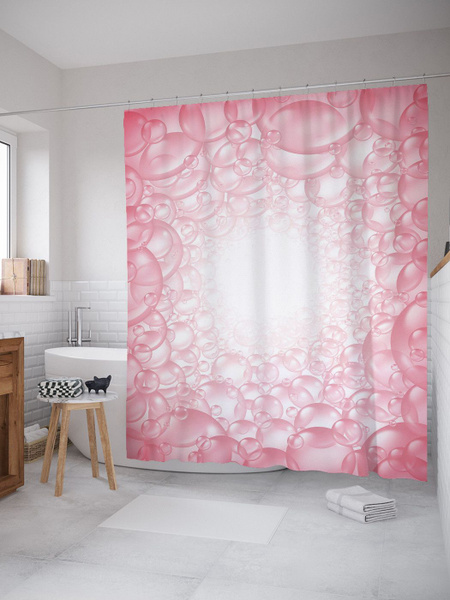 Штора для ванной 200x180 см JoyArty ширма плотные ширина 180 высота 200 для бани санузлов дома ...