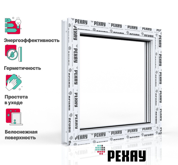 Пластиковое окно ПВХ РЕХАУ GRAZIO профиль 70 мм, 1000х1000 мм (ВхШ) с ...