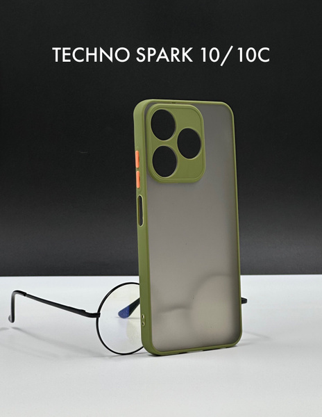 Dz чехол противоударный для Tecno Spark 10 Spark 10c зеленый купить с доставкой по выгодным
