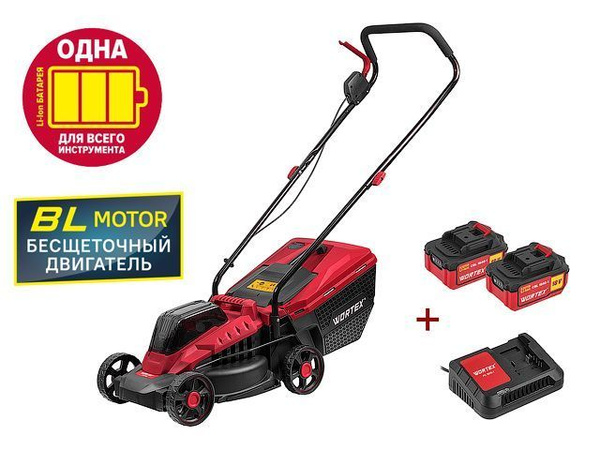 Газонокосилка аккумуляторная на колесах WORTEX CLM 3336 в кор. с акб и зу ALL1 (0334249 ...