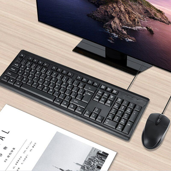 Клавиатура и мышь комплект, черный, проводной, съемные клавиши купить c ...