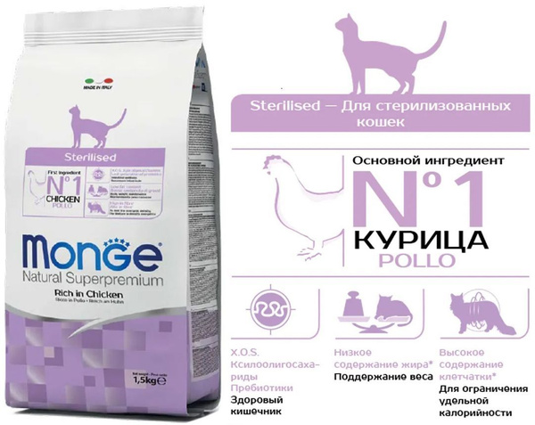 Сухой корм Monge Cat Daily Line Sterilised корм для стерилизованных ...