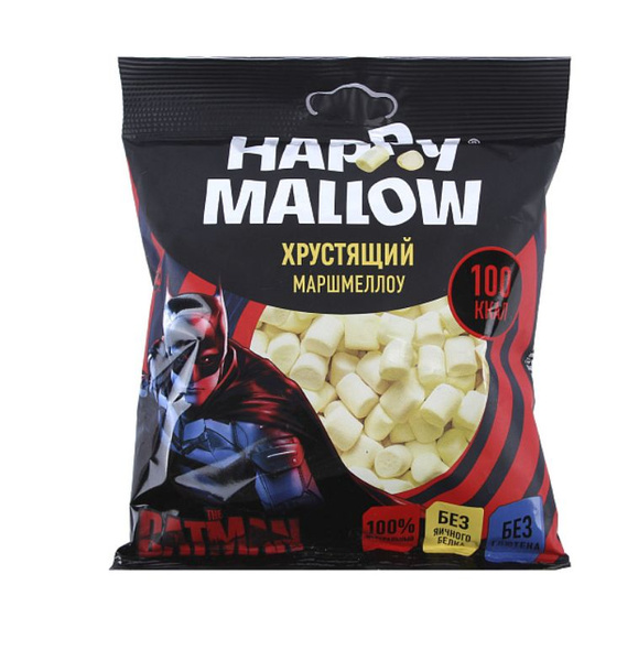 Happy Mallow Воздушный зефир Batman crispy marshmallow,30 г - купить с ...