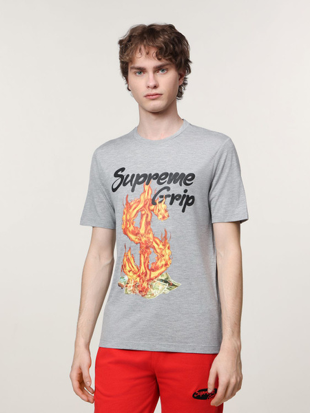 Футболка Supreme Grip, размер 50, цвет серый, 100% хлопок - купить по ...