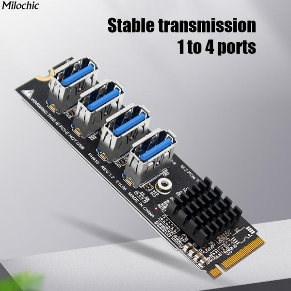 M.2 Mkey To 4 PCI-E Riser Card Высокоскоростная карта расширения USB3.0 ...