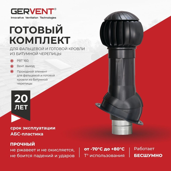 GERVENT, Комплект вентиляции для фальцевой и готовой кровли из битумной ...