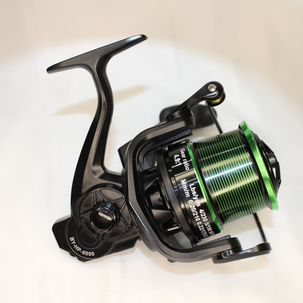 Катушка BoyaBY 2214180_черный_зеленый, Безынерционная, 6000, Передний фрикцион купить по низкой ...